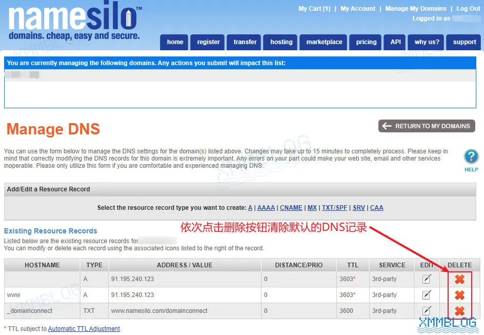 NameSilo域名解析绑定到Shopify店铺全流程 - Xmmblog