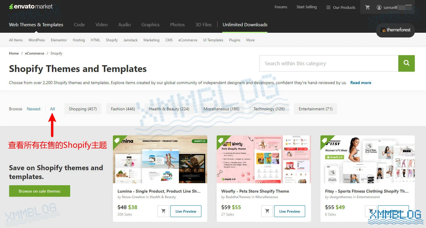 如何在Themeforest上购买Shopify主题模板？ - Xmmblog